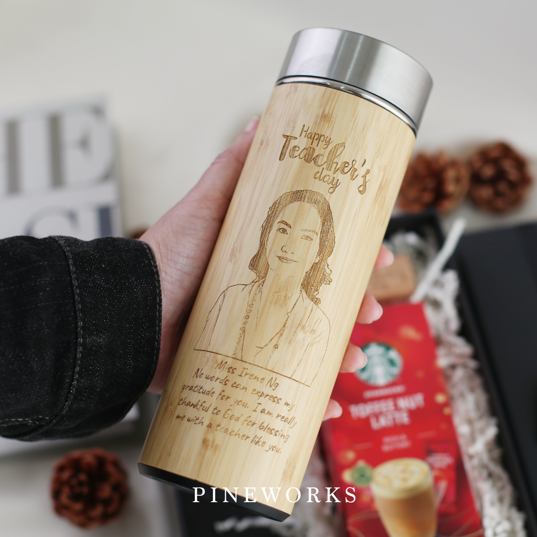 Bamboo Flask Gift Set with Starbucks Latte– PINEWORKS