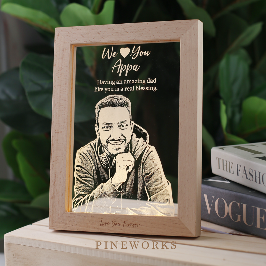 Acrylic Night Light with Personalised Laser Engraving– PINEWORKS